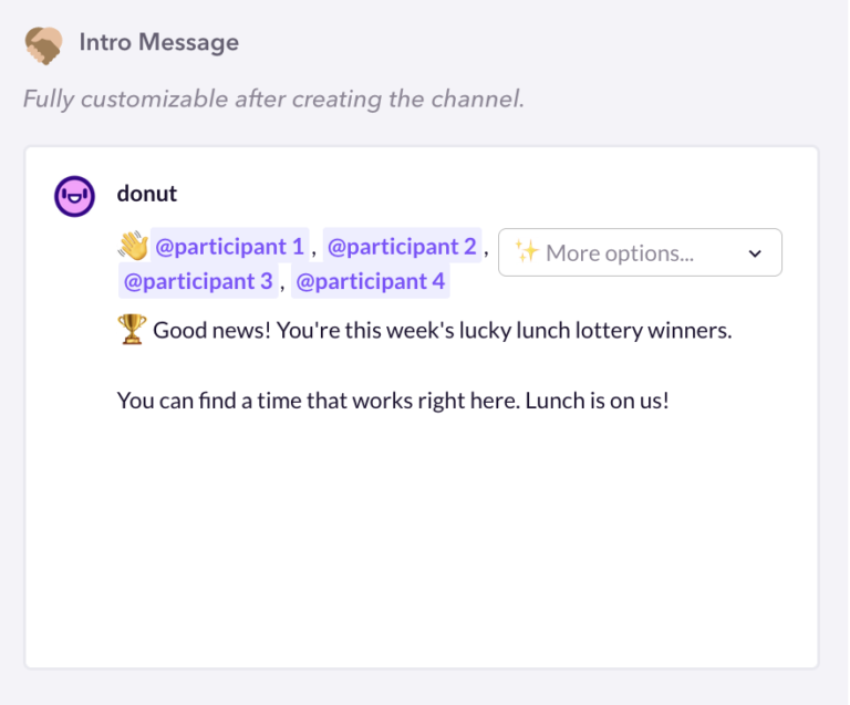 Lunch Lottery | Slack Channel Templates by Donut