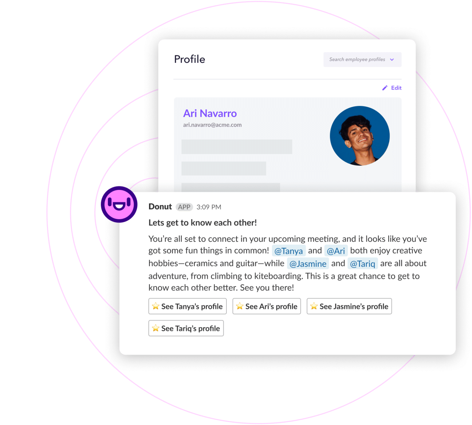 Enable collaboration and gathering across teams with Donut